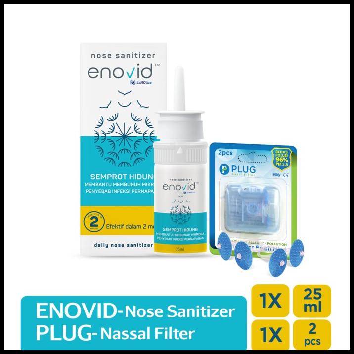 Jual Package 1 Enovid Nose Sanitizer 25 Ml X Plug Nasal Filter @2 Pcs ...