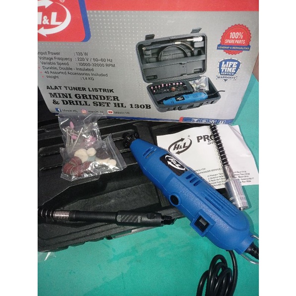 Jual Mini Grinder Set HL 130B - 40 Pcs Bor Tuner | Shopee Indonesia
