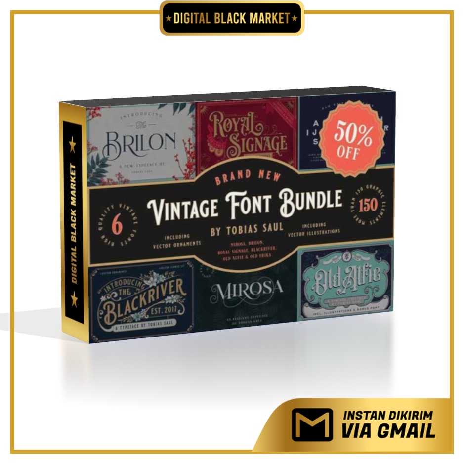 Jual ID0627 - Vintage Fonts Bundle | Shopee Indonesia