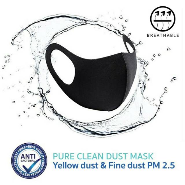 Jual Masker Wajah Kain / Busa Reusable Bahan Scuba Bisa Dicuci Anti ...