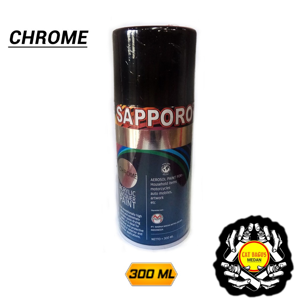 Jual SAPPORO CHROME TERBAIK CAT SEMPROT KALENG 300 ML CAT MOTOR AEROSOL ...