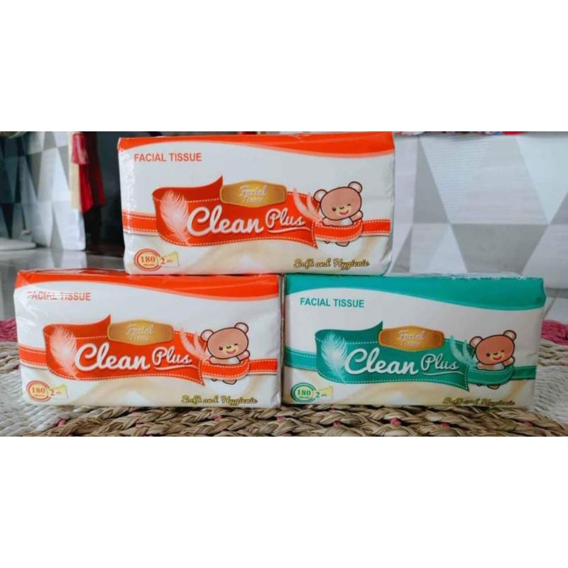 Jual Tisu Clean plus / tisu wajah / tisu serbaguna isi 180 Sheets 2 Ply ...