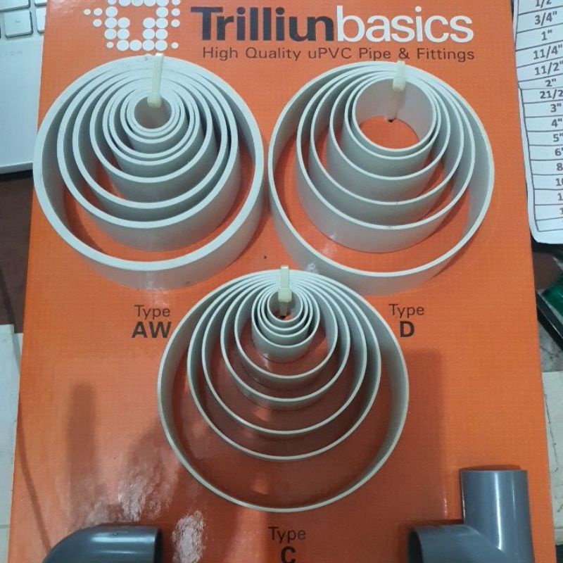 Jual PIPA PVC AW 1'' INCH AW 1 METER PVC TRILLIUN TYPE AW 1"inch PUTIH ...