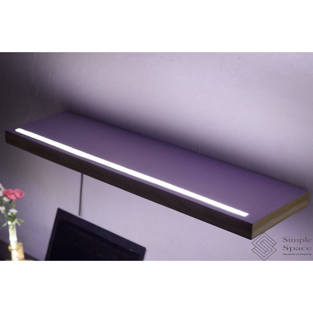 Jual Rak Gantung Kayu LED | On Off Touch Sensor | Ambalan Papan Belajar ...