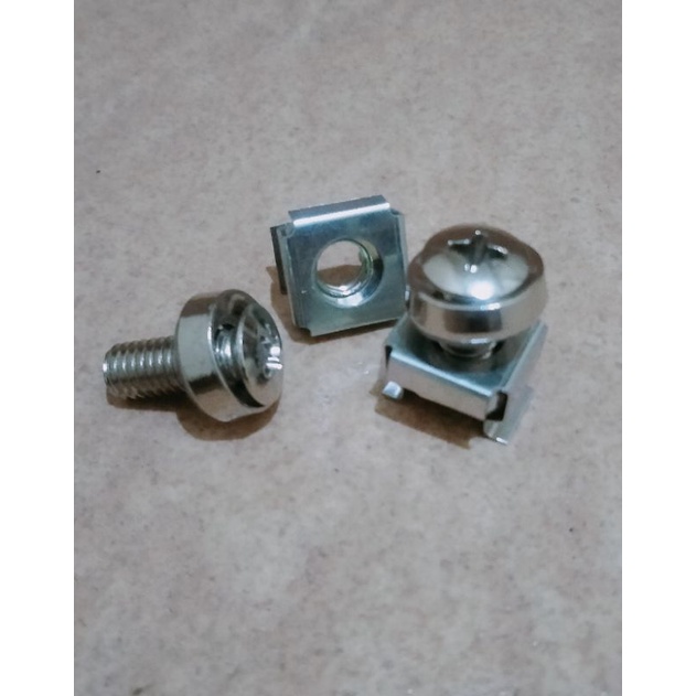 Jual cage nut baut rack server m6 | Shopee Indonesia