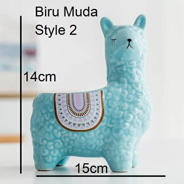 Jual Pot Keramik Hewan Alpaca / Pot Bunga Kecil Keramik Untuk Dekorasi ...