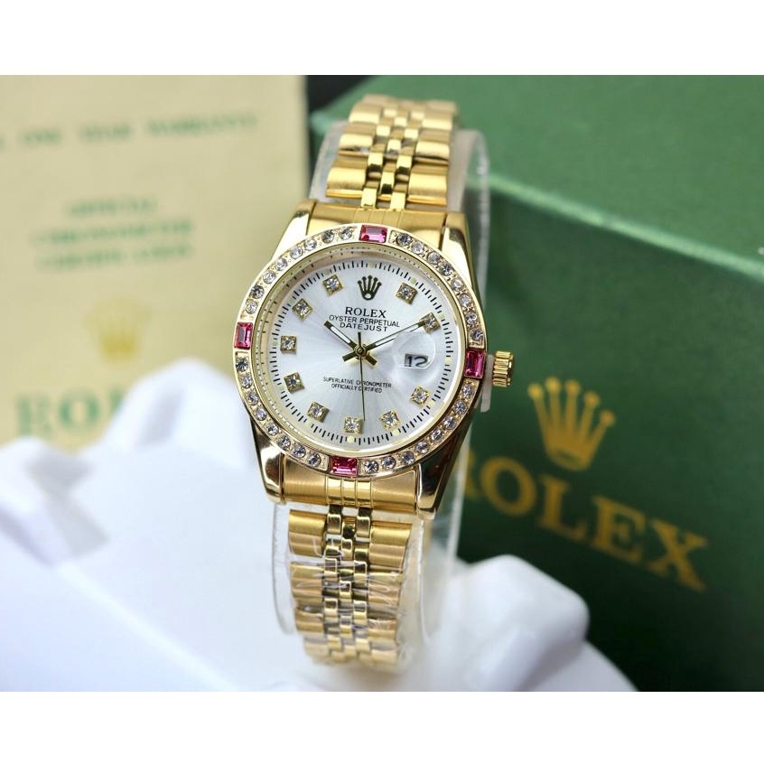 Jual Jam Rolex Ring Permata, Rantai stainles, Jam Cewek Terbaru, Jam ...