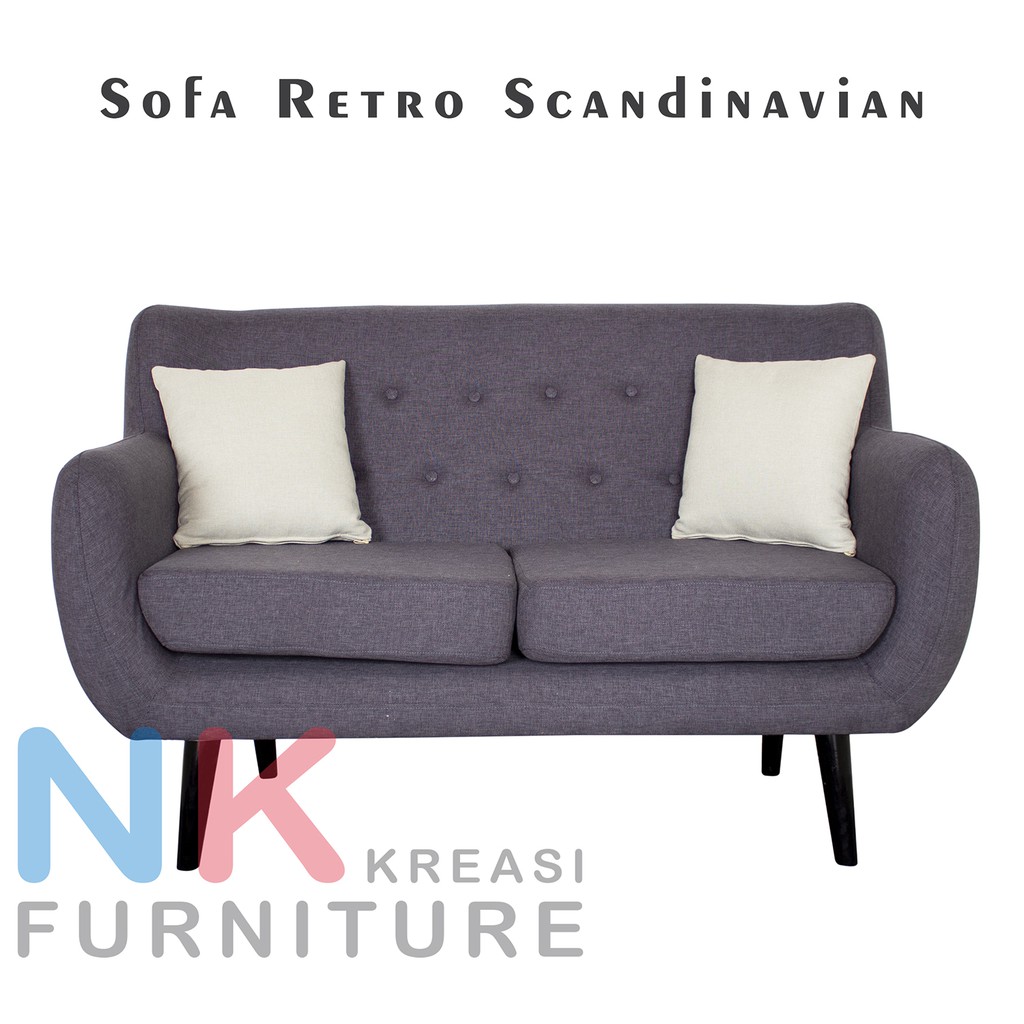 Jual Sofa Retro Scandinavia 2 dudukan, sofa kursi 2 seater mewah | Shopee Indonesia