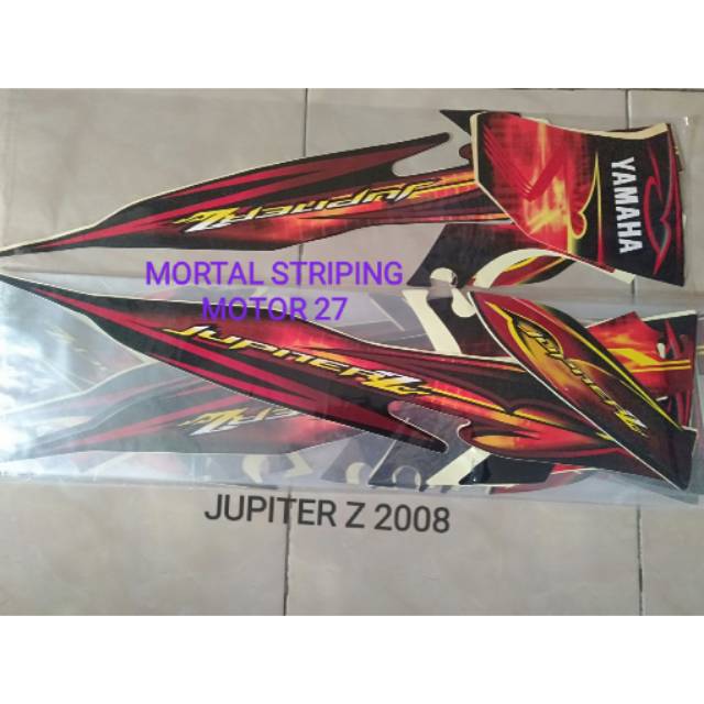 Jual STIKER STRIPING JUPITER Z 2008 CW BURHAN HITAM CORAK MERAH LIS ...