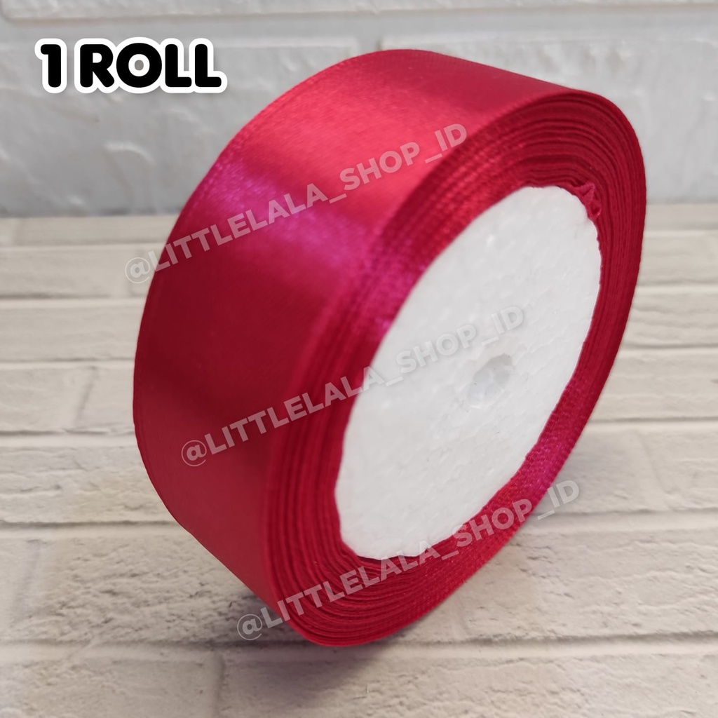Jual Pita Kain Satin Roll 2cm 3/4 inchi /roll/pita merah emas sliver ...