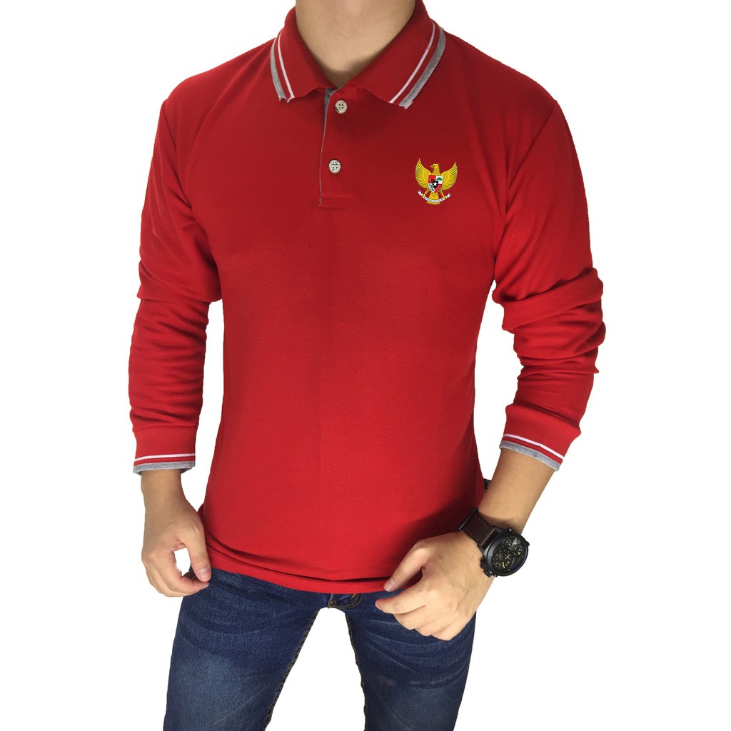 Jual Polo Shirt Lengan panjang Garuda | Shopee Indonesia