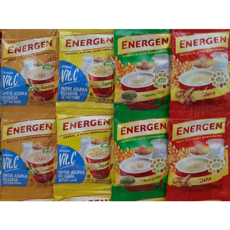 Jual ENERGEN SEREAL & SUSU BERSINERGI RASA VANILLA, JAGUNG, KACANG ...