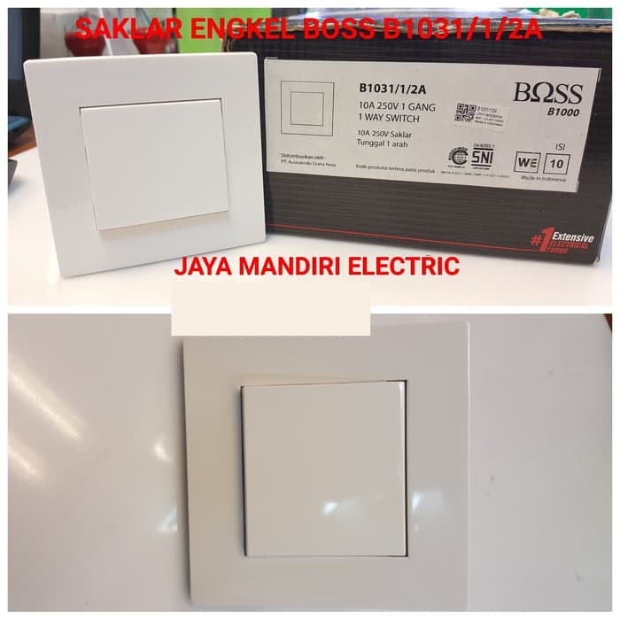Jual SAKLAR ENGKEL / SWITCH 1 GANG TUNGGAL BOSS B1000 B1031/1/2A ...