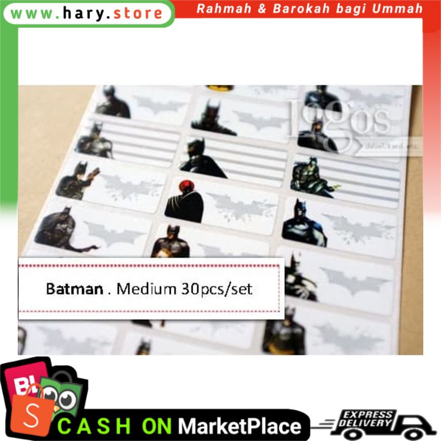 Jual Batman Sticker MEDIUM Name Label Stiker nama Superhero. Penguin ...