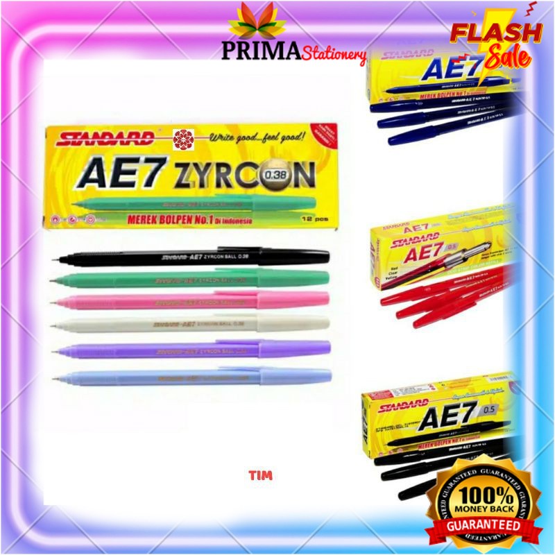 Jual BALLPOINT, BOLPEN, POLPEN, PULPEN, PENA Pulpen Standard AE7 0.5mm / Zyrcon 0.38mm (1 pcs ...