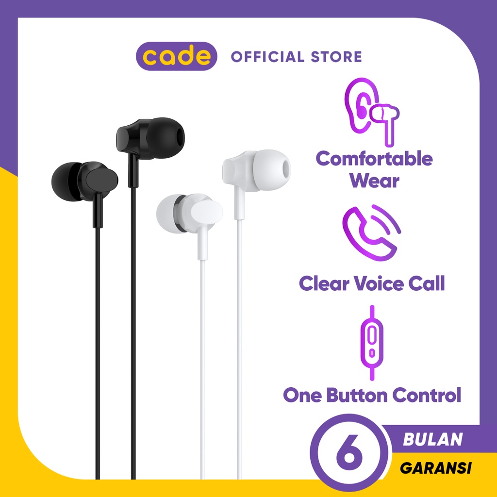 Jual CADE Earbuds Headset Gaming Earphone clear voice call Original ...