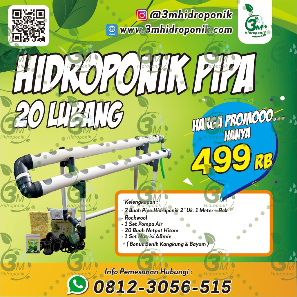 Jual PAKET INSTALASI HIDROPONIK SET STARTER KIT DFT 20 LUBANG 2 In ...