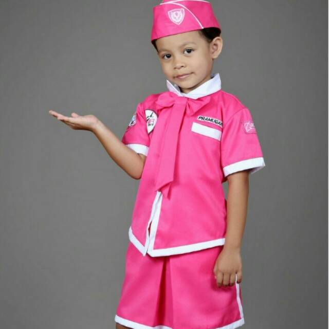 Jual BAJU PROFESI KARNAVAL ANAK KOSTUM PRAMUGARI PINK | Shopee Indonesia