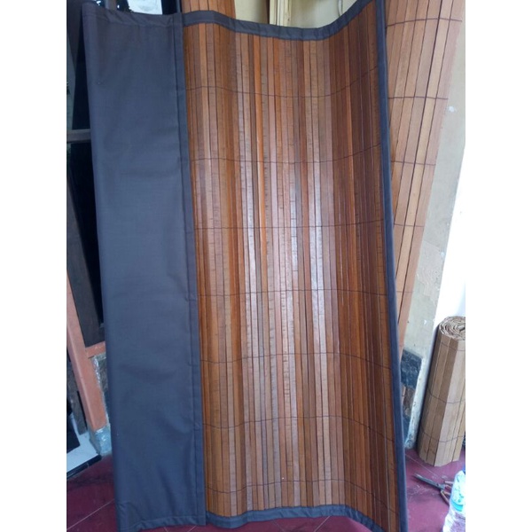 Jual tirai kayu waterproof / krey kayu L 1,5m x T 2,5m / kerai kayu ...