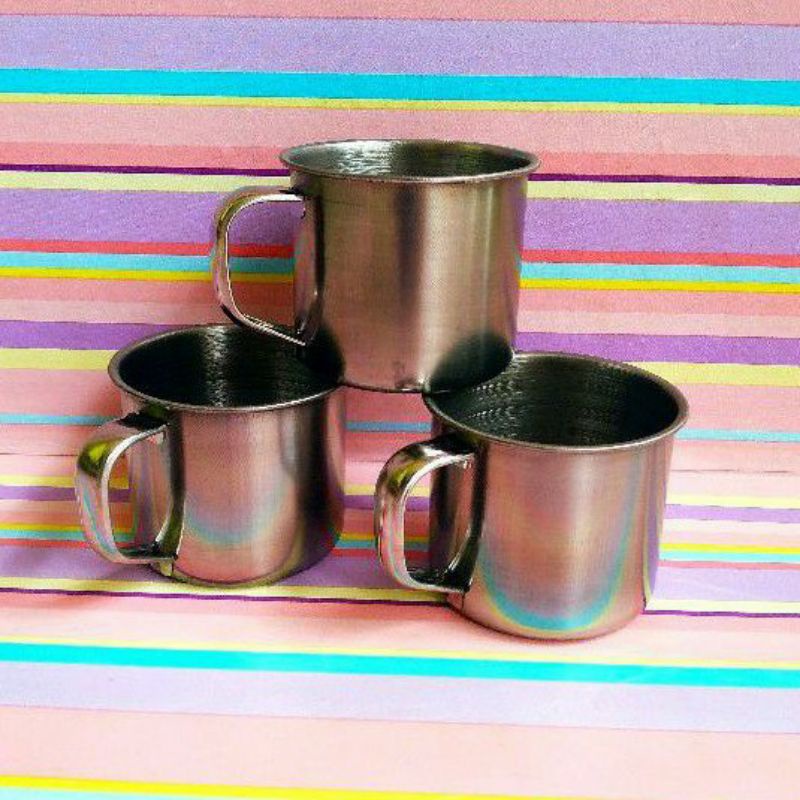 Jual Cangkir Stainless 3 pcs muk stainless ukuran kecil / gelas ...