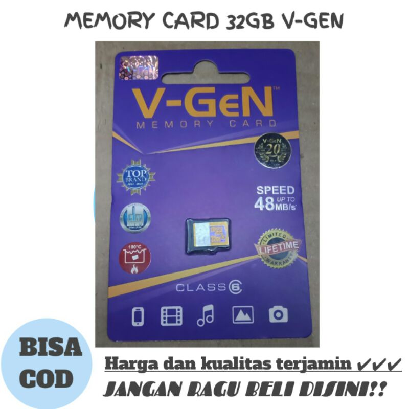 Jual MEMORY CARD V-GEN 32GB CLASS 6 ORIGINAL/MC V-GEN 32GB | Shopee ...