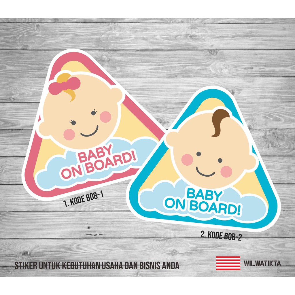 Jual 04-Sticker Baby On Board Model Cewe dan Cowo ( Min 2 Pcs ...