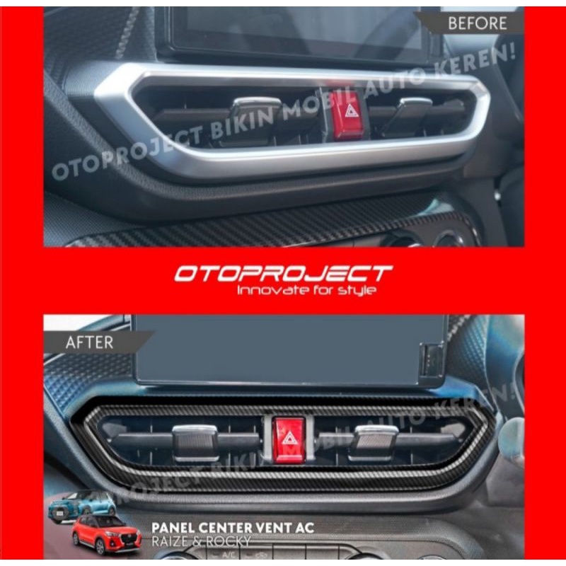 Jual Panel Center Vent AC Raize Rocky Cover Bagian Tengah Carbon ...