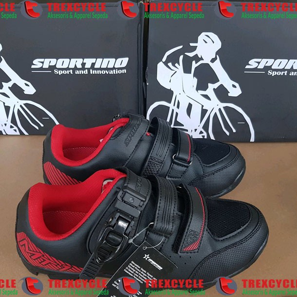 Jual Sepatu Sepeda Cleat RPM Roadbike Mtb Sportino MT1 Hitam Merah ...
