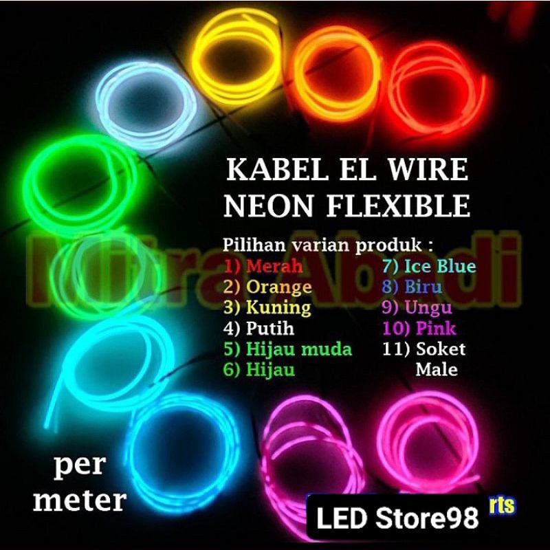 Jual LAMPU LED EL WIRE FLEKSIBEL HARGA PER METER | Shopee Indonesia