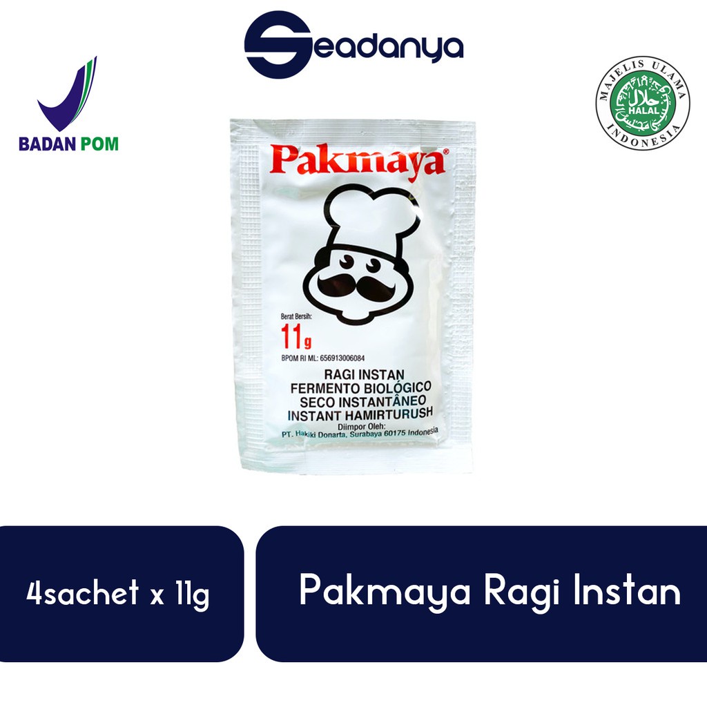 Jual Pakmaya Instant Yeast Ragi Instant 4sachet x 11 Gram | Shopee ...