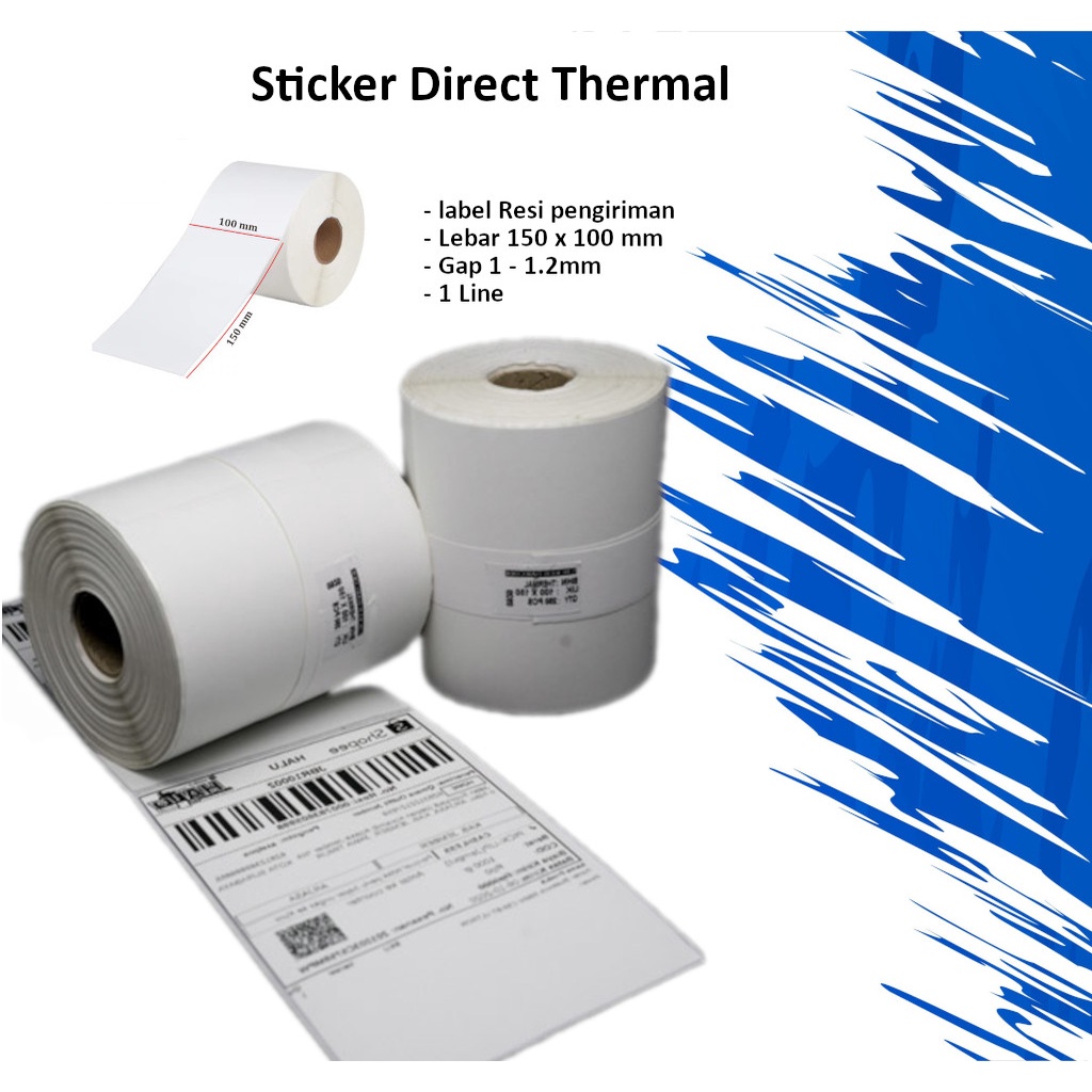 Jual Kertas Thermal label Barcode 100x150 A6 Cetak resi online shop ...