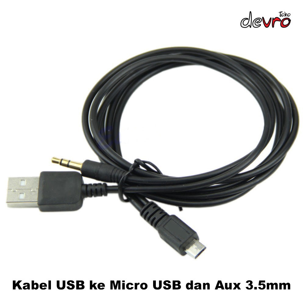 Jual Kabel USB ke Micro USB dan Aux 3.5mm - Splitter Micro USB ke AUX 3 ...