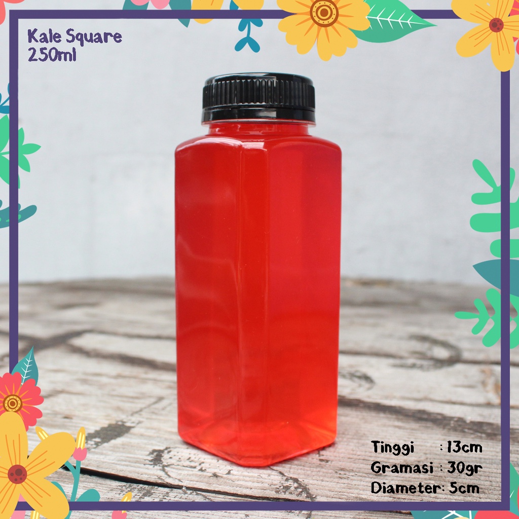 Jual BOTOL PLASTIK KALE KOTAK 250ML TEBAL KEMASAN MINUMAN KOPI JUS SUSU ...