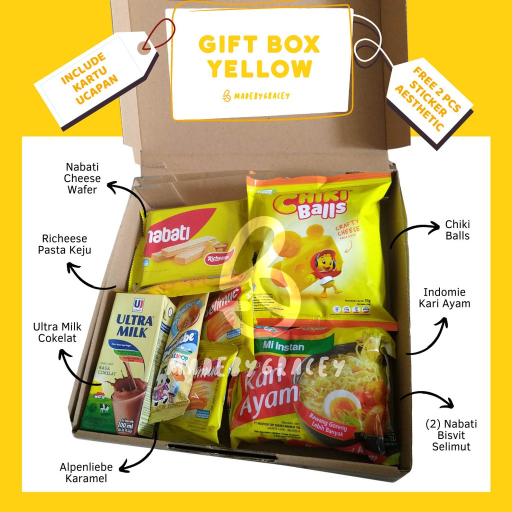 Jual Snack Box Gift Box Hampers Yellow Kuning Ulang Tahun Wisuda ...