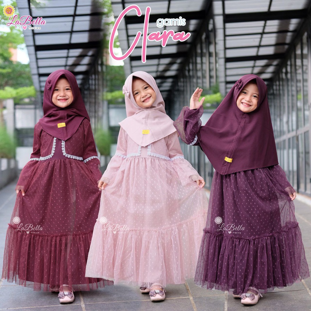 Jual Baju Muslim Setelan Gamis Tutu Anak Labella Clara A I Dress Pesta ...