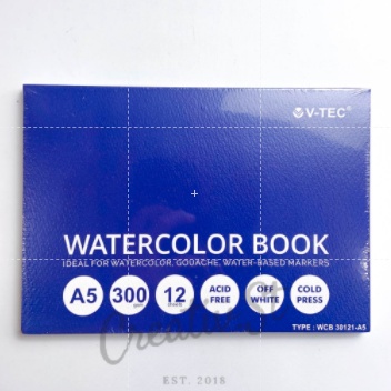 Jual V-TEC Watercolor Book Pad A5 300 Gsm Cold Press Buku Sketsa Cat Air 21 Cm X 15 Cm | Shopee ...