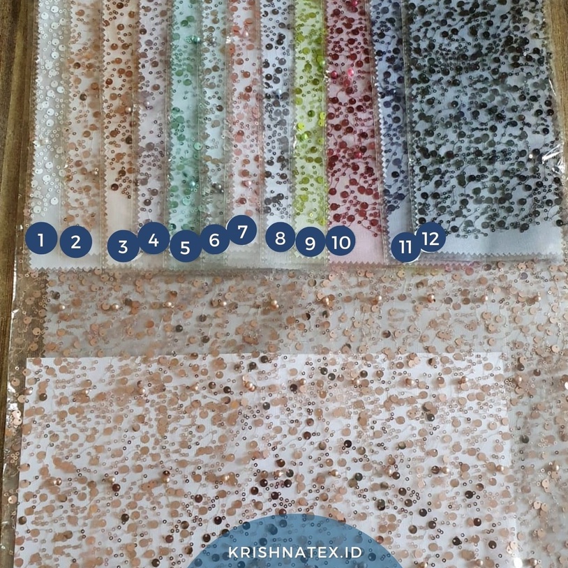 Jual Kain Bahan Brokat Tulle Tille Tile Tule Full Payet Promo Tulle ...