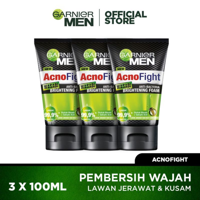 Jual GARNIER MEN ACNO FIGHT WASABI ANTI-BACTERIA BRIGHTENING FOAM | Shopee Indonesia