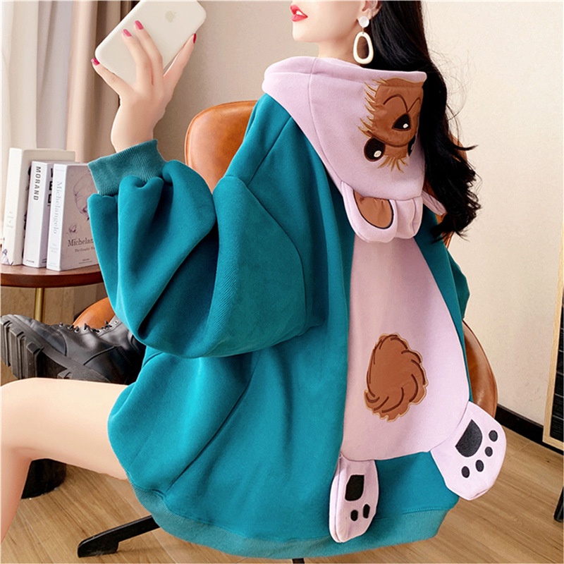 Jual [littlecrab] Hoodie Oversize Bear Kepala Beruang Hoodie Besar ...