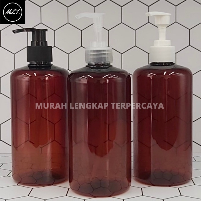 Jual BOTOL COKLAT AMBER 500ML TUTUP PUMP TEBAL DAN KERAS / BOTOL HAND SANITIZER 500ML NECK 24 ...
