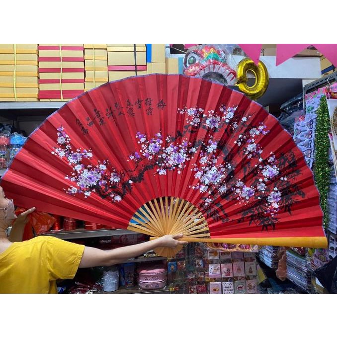 Jual ~^~^~^] Dekorasi Kipas Besar Imlek, Dekorasi Ruangan, Hiasan Cina ...
