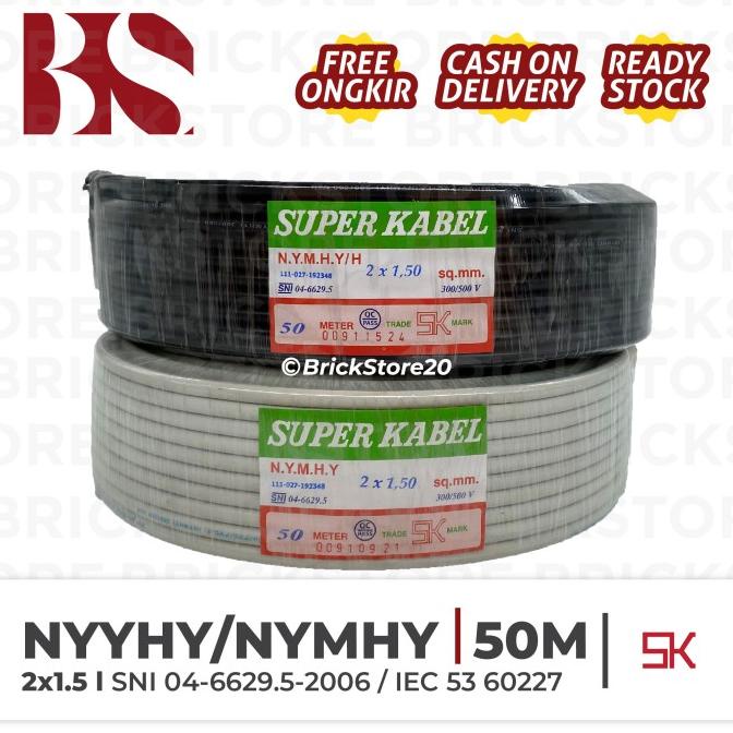 Jual Kabel NYMHY NYYHY 2X1,5 2X1.5 50 METER Super Cable | Shopee Indonesia