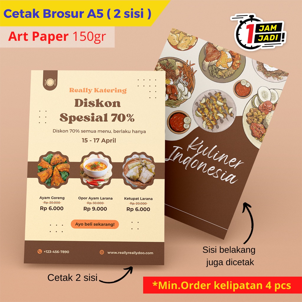 Jual Cetak Brosur A5 2 sisi/ Brosur Flyer Makanan / Brosur Mobil ...