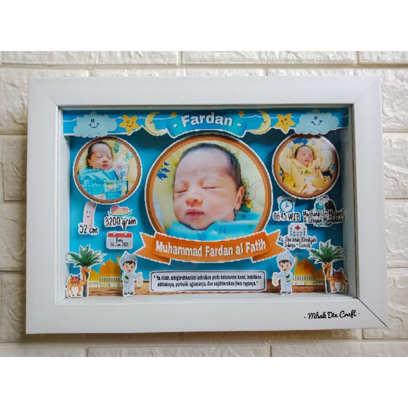 Jual POP UP FRAME BIODATA KELAHIRAN BAYI UK. 20x30 TEMA ANAK SHOLEH ...