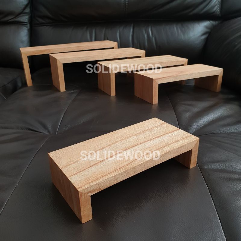 Jual 5 pcs cake stand kayu alas tatakan kue display dekorasi makanan ...