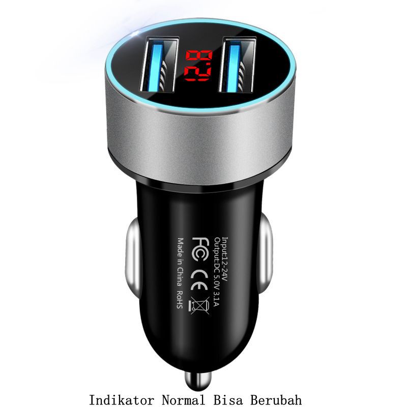 Jual Car Charger Colokan Charger Mobil 2 Ports 3.1A 12V-24V Output ...