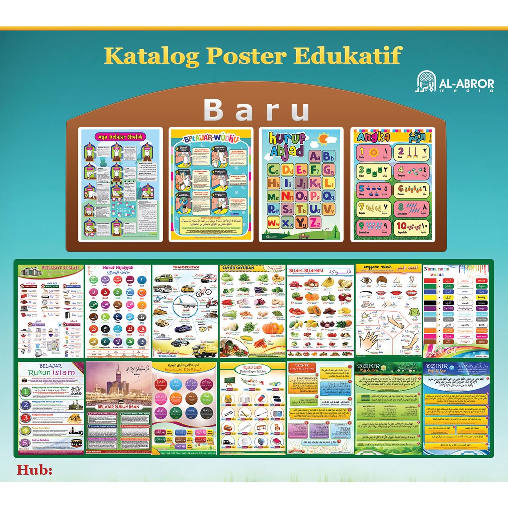 Jual Poster Edukatif Anak Muslim 22 Tema Lengkap | Shopee Indonesia