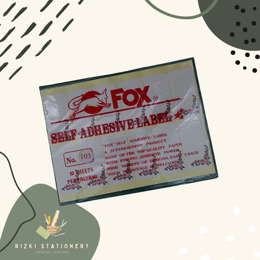 Jual Kertas / Label Sticker / Label Undangan Fox 103 Motif | Shopee ...