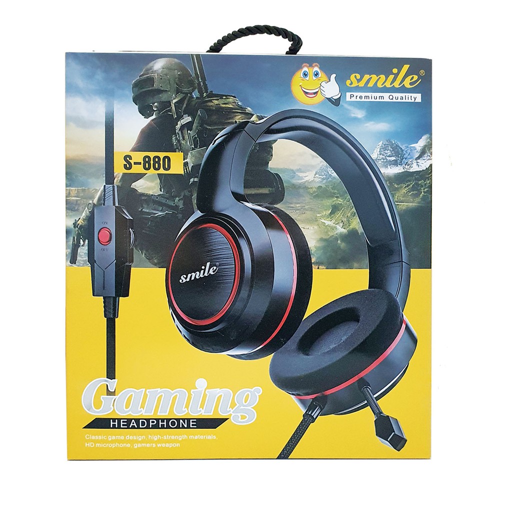 Jual Smile Headphone Bando Gamer Panjang Kabel 2 Meter Headset Gaming Handfree Hanset Ekstra ...