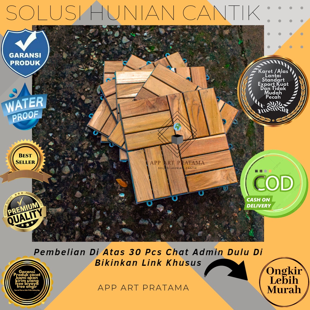 Jual Ubin Kayu Lantai Kayu Decking Tile Zigzag0013 | Shopee Indonesia